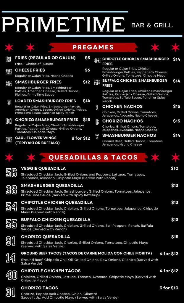 Our Menu – PrimeTime Bar & Grill